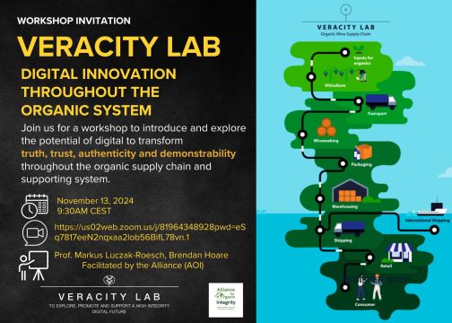 Workshop Invitation: AOI & Veracity Lab – Digital Innovation throughout the Organic System - IOAS